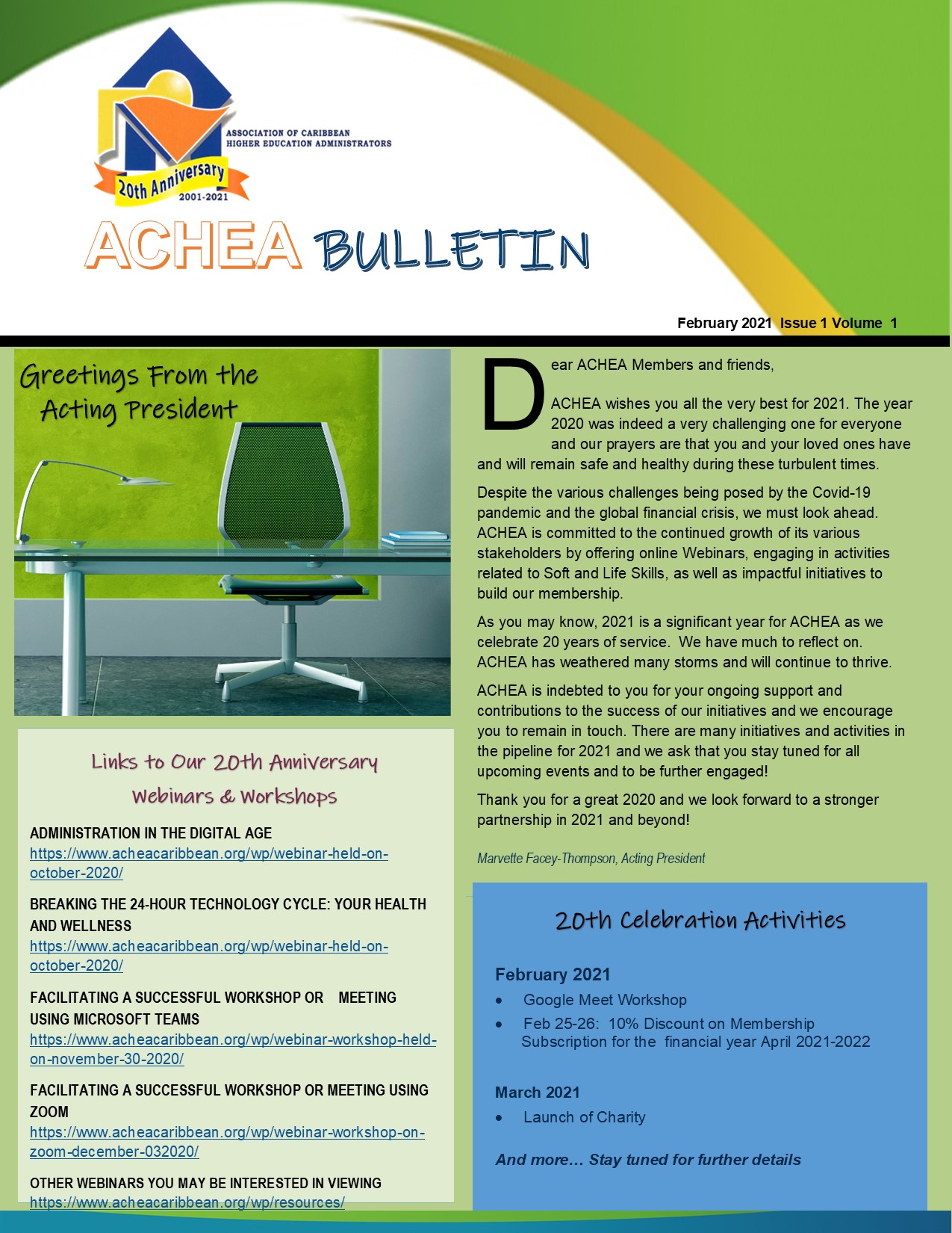 ACHEA Bulletin Feb 2021